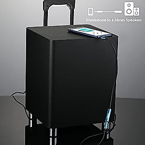 MillSO 1/4 to 3.5mm Headphone Adapter, TRS 6.35mm Female to 3.5mm Male 1/8 to 1/4 Stereo Audio Adapter for Amplifiers, Guitar, Piano, Home Theater Devices to Phone, Laptop, Headphones - 12inch/30cm