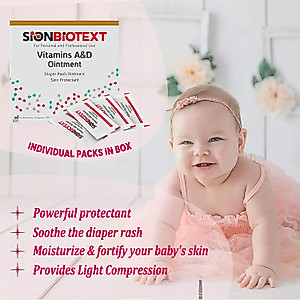 A and D Ointment By Sion Biotext Baby Diaper Rash Vitamin A + D Original Healing Cream Medical Moisturizer Intensive Therapy For Dry & Irritated Skin, Cuts, Burns Soothing Baby Care 144 packets