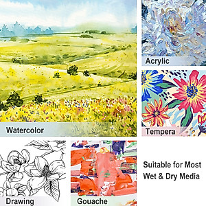 PHOENIX Watercolor Canvas Panels 9x12 Inch, 6 Pack - 8 Oz Triple Primed 100% Cotton Acid Free Canvases for Painting, Blank Flat Canvas Boards for Watercolor, Acrylic, Gouache & Tempera Painting