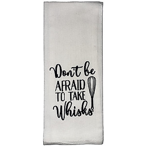 Set of 5, 100% Cotton Cooking Food Theme Saying Funny Cute Flour Sack Kitchen Towels/Dish Towels for Wedding, Baby Shower, Home Decor, Housewarming, Other Occasions Size: 15 X 25 Inch.