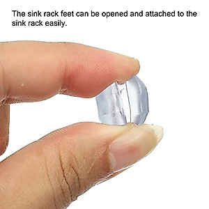 MECCANIXITY Kitchen Sink Rack Feet 5mm ID x 13mm OD PVC Sink Replacement Feet for Protective Sink Grid, Clear Pack of 20