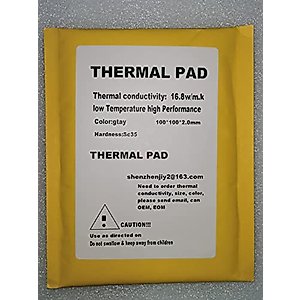 Thermal pad Thermal Conductive Silicone Gap pad Grease Paste for Computer Graphics Card/CPU/RTX 3080 3090 16.8W/m.k (100mm*100mm*2.0mm)