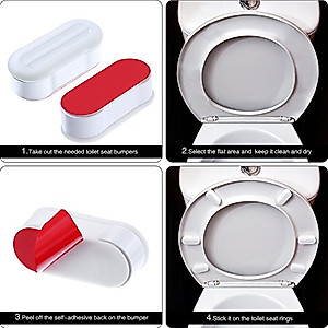 Blulu 8 Pieces Toilet Seat Bumpers Universal Seat Bumper Kit Replacement Bumpers with Strong Adhesive
