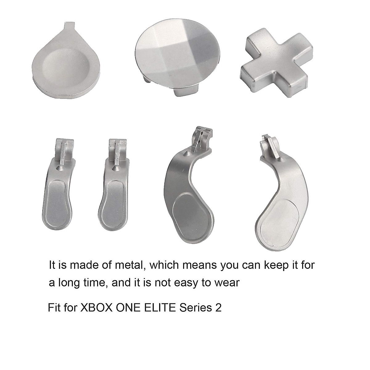 YYOYY Game Controller Accessories Metal Silicone,Complete Replacement Elite Controller Gaming Controller Gamepad Thumbsticks Paddles Set for ONE Elite Series 2