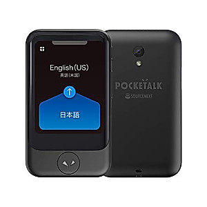 Pocketalk Model S Real Time Two-Way 82 Language Voice Translator with 2 Year Built-in Data and Text-to-Translate Camera & HIPAA Compliant/Black