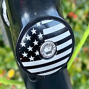 Bike Accessories - Bicycle Accessories - Mountain Bike Accessories - MTB Stem Cap - Headset Cap - Great Aesthetic Upgrade for Bike, Ebike, BMX, Road Bike - Customize your Ride! (Merica Black)