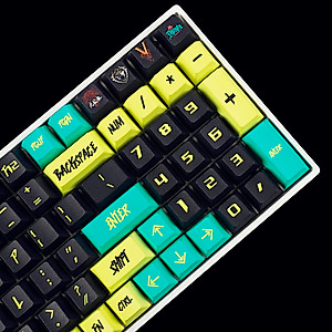 136 Key Cyber Style Cherry Profile Five Side Dye Sub Keycaps PBT Key caps for TKL 61 64 68 75 87 96 104 108 Keychron MX Keyboard