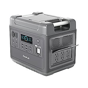 IDEAPLAY SN2200 Portable Power Station, 2000Wh LiFePO4 Battery Pack Solar Generator, with 6 110V/2200W AC Outputs, Portable Generator for Outdoor Camping, Home Power Supply, Emergency - Space Grey