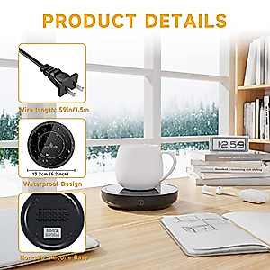 Coffee Mug Warmer Smart Cup Warmer with 3 Temperature Settings Electric Beverage Warmer Plate Auto Shut Off, Coffee, Tea and Milk Warmer for Office Home Desk Use (Cup Not Included)