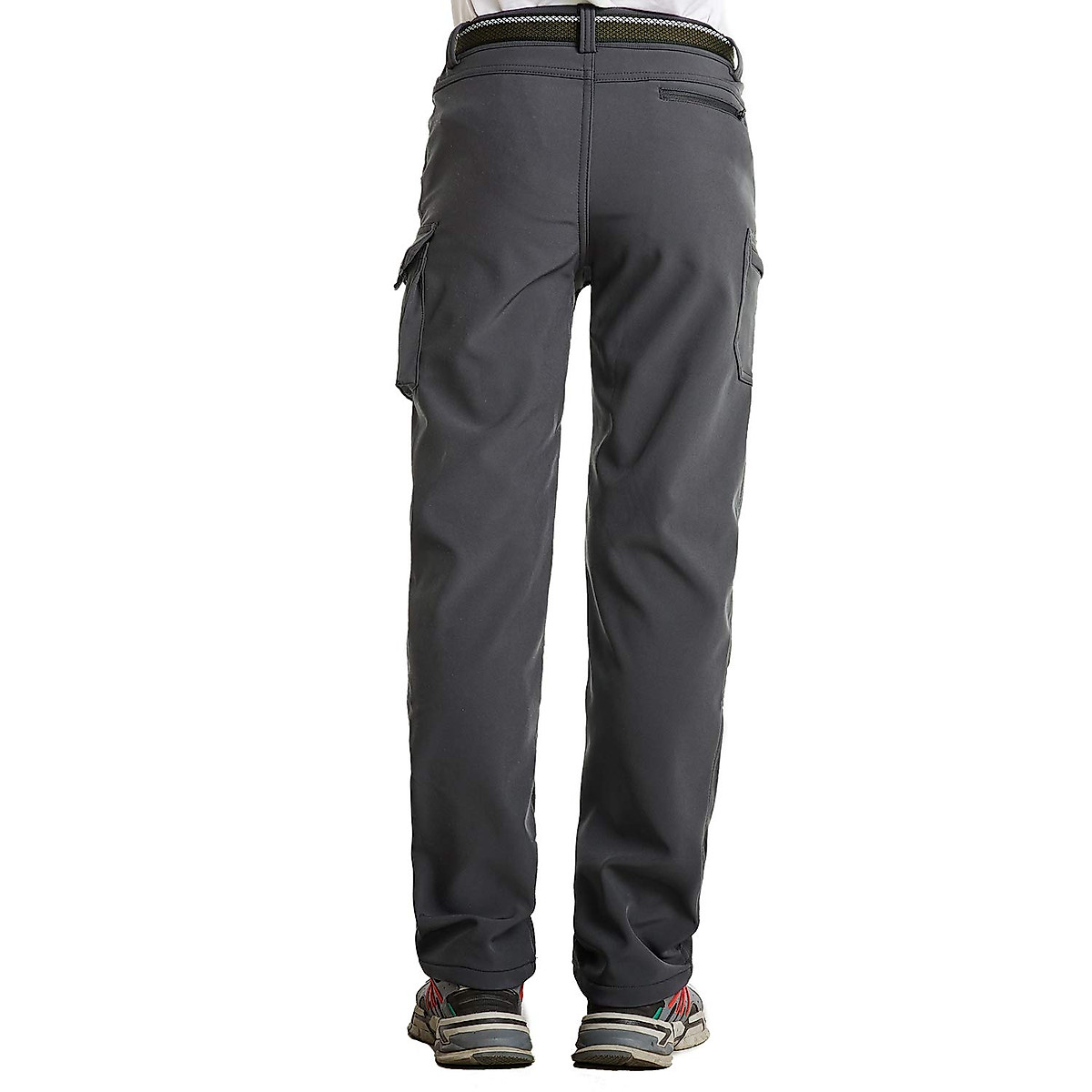 JOMLUN Kids Boy's Youth Fleece Lined Hiking Pants Outdoor Soft shell Snow Ski Waterproof Windproof Warm Cargo Insulated Pants Winter