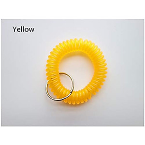 Pack of 6 Colorful Spring Spiral Wrist Coil Key Chain, Wristband Key Ring