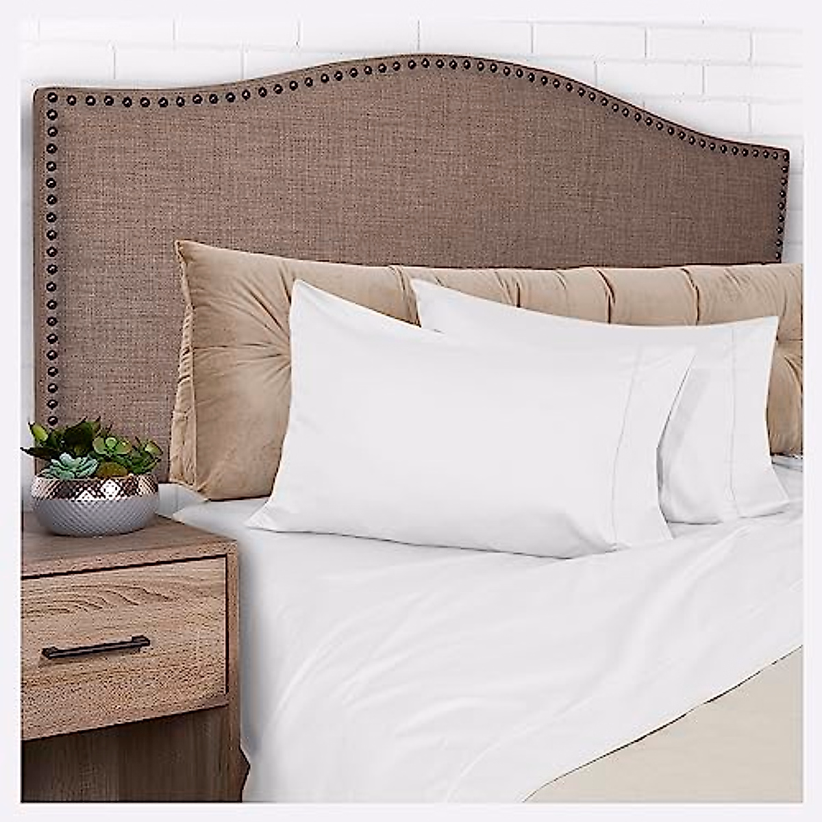 Dwell Studio 4-Piece 2000 Thread Count Cotton Rich Sheet Set - Deep Pocket, 4 Piece - 1 Flat, 1 Deep Pocket Fitted Sheet and 2 Pillowcases, Crisp Cool and Strong Bed Linen (Queen, White)