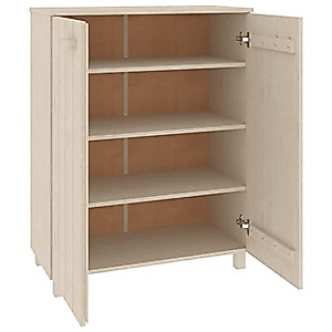 imasay Shoe Cabinet Honey Brown 33.5"x15.7"x42.5" Solid Wood Pine