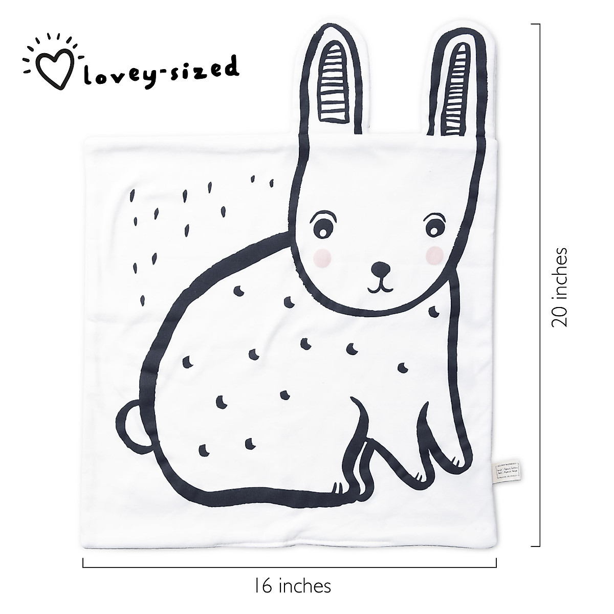 Wee Gallery Organic Snuggle Blanket (Bunny) - for Babies, Cotton Jersey and Sherpa, Soft Soothing Plush Blankie, Lovey, Baby Gift for Newborn Boys and Girls