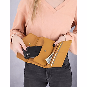 Timberland RFID Leather Wallet Phone Bag with Detachable Crossbody Strap, Wheat (Nubuck)