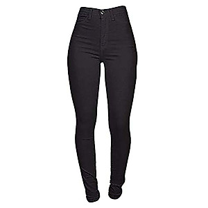 Andongnywell Women's Juniors High Rise Irresistible Denim Pants Jegging Stretch Skinny Jeans Trousers (Black,Small)