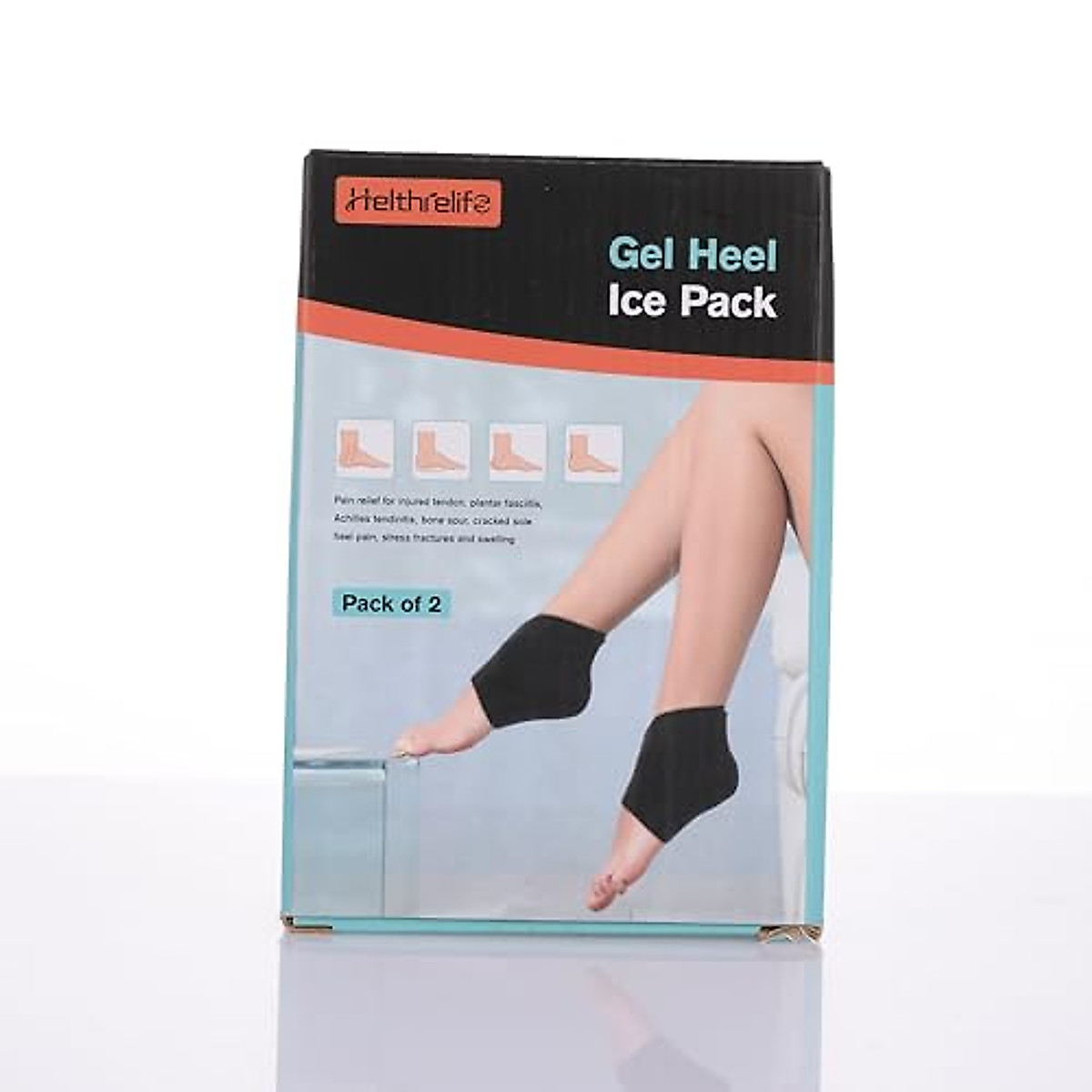 Helthrelife Heel Ice Pack for Pain Relief, Gel Ankle Ice Pack Wrap Adjustable for Heel Pain, Plantar Fasciitis, Achilles Tendinitis, Dry Cracked Heels, Sprain, Sports Injuries Pack of Two