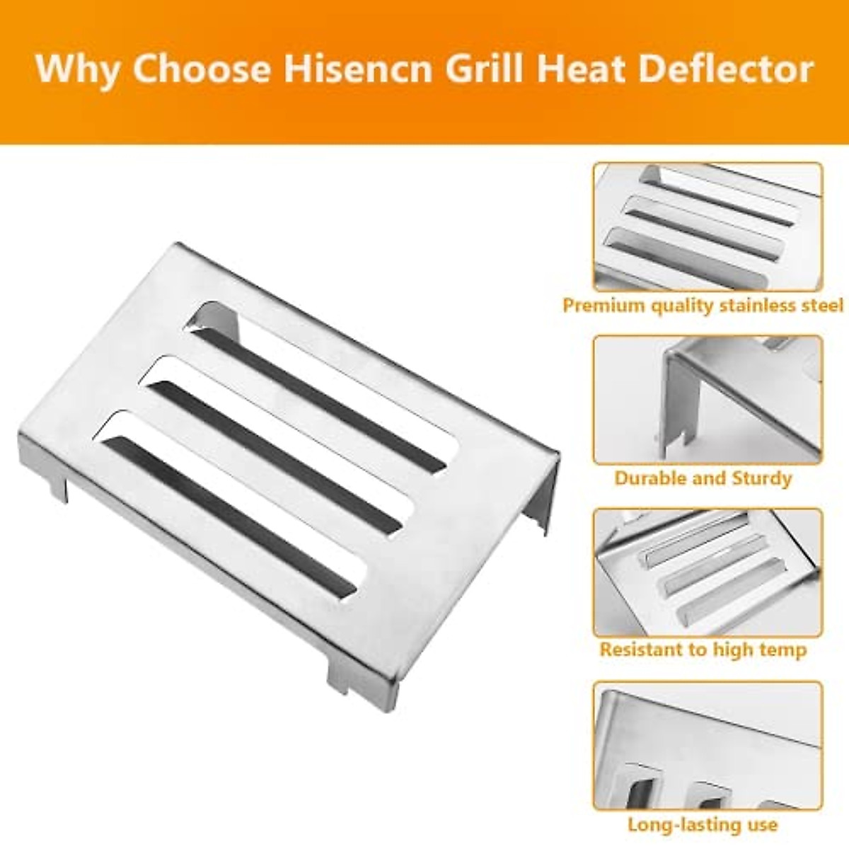 Hisencn 67060 Grill Heat Deflector for Weber Spirit II 200 and 300 Series, Spirit II E210, E220, E310, S210/220, S310/320 with Front Control, Stainless Steel Weber Spirit II Grill Parts