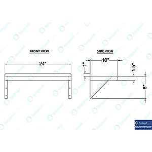 AmGood 10" X 24" Stainless Steel Wall Shelf | Metal Shelving | Garage, Laundry, Storage, Utility Room | Restaurant, Commercial Kitchen | NSF