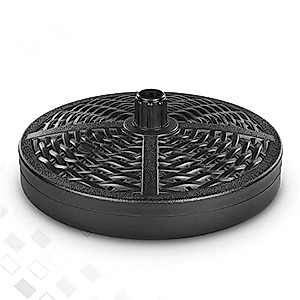 FRUITEAM Fillable Plastic Outdoor Patio Umbrella Base 30 Lbs Water Umbrella Base, Outdoor Weighted Patio Market-Heavy Duty Table Stand, for Outdoor, Lawn, Deck, Garden, Spa, Pool, Rattan Weave (Black)
