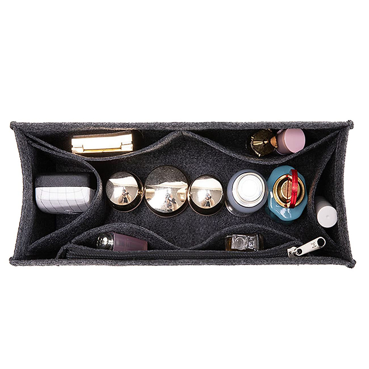 Lckaey Purse Organizer insert for book tote insert book medium tote insert 2008black grey-L