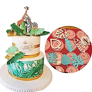 Mity rain Tropical Leaf Cookie Cutter - Hawaiian Palm Leaves Fondant Cutters Set for Gum Paste , Sugarcraft Candy, Luau Cake Decorating （4Pcs）