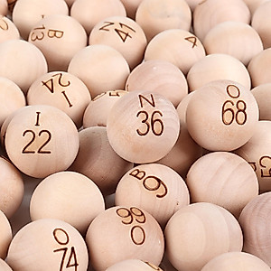 GSE Games & Sports Expert 7/8-Inch Bingo Balls, Solid Wooden Replacement Bingo Game Balls for Parties, Bingo Nights, Prize Raffles