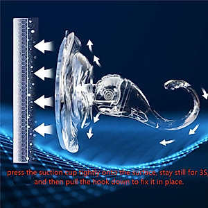 4 Pack Suction Cup Hooks Strong, Max 3lb, Removable Reusable Window Glass Door Transparent Heavy Duty Suction Holder Bathroom Shower Wall Suction Cup Hangers.