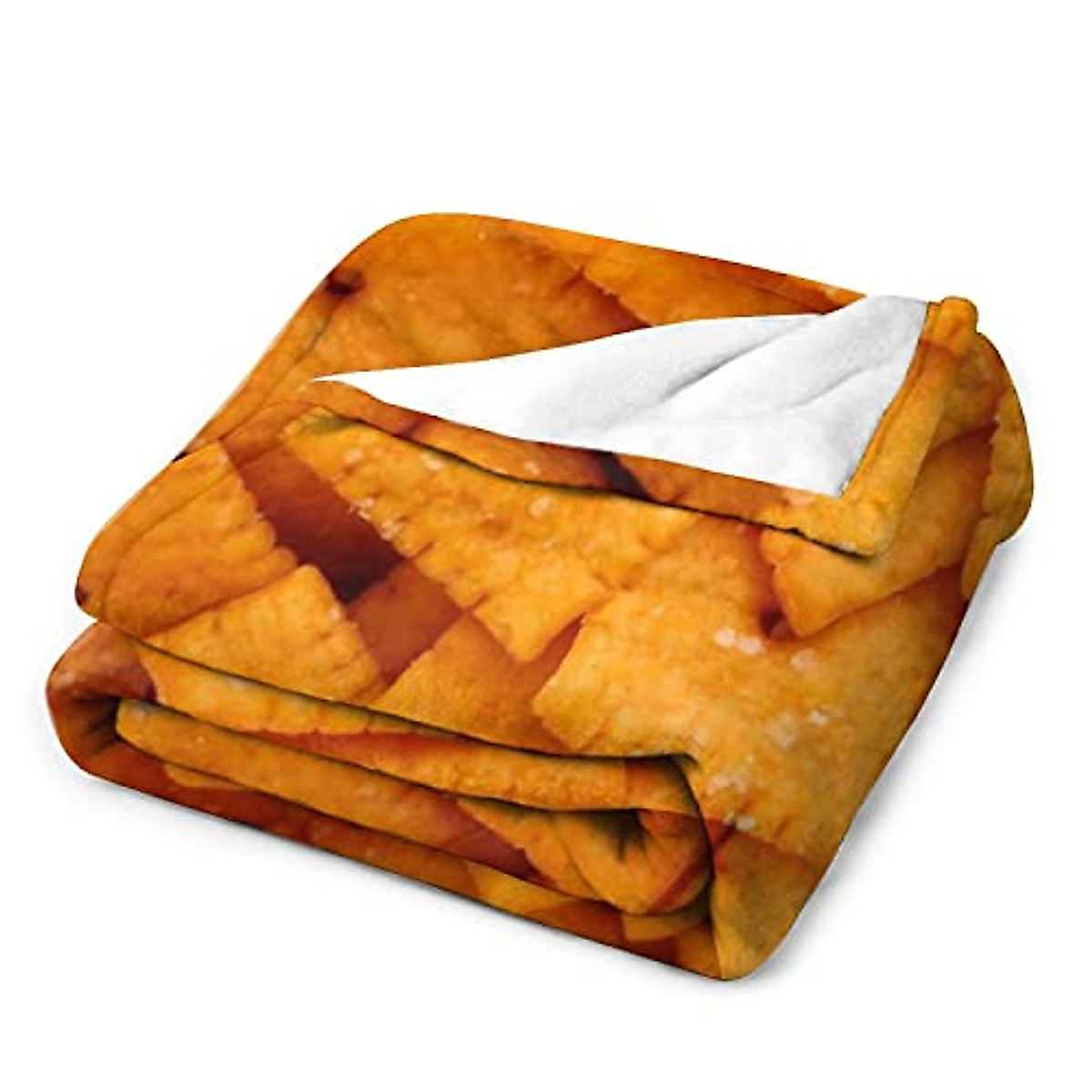 3D Funny Realistic Food Cheese Cracker Flannel Fleece Throw Blankets 50"X40" Soft Cozy Fluffy Winter Fall Blanket Cozy Soft Fuzzy Plush Home Decor for Couch Bed Sofa Living Room Bedroom