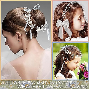 2 PCS Wedding Flower Headpieces for Girls, Headband Princess Hair Accessories, Hair Accessory Crown Tiaras for Women Headpiece for Wedding Party Birthday Kids