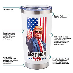 Winzsox Mothers Day Gifts for Mom from Daughter, Son - Birthday Gifts for Mom, Best Moms Ever Gift, Cool Trump Moms Cup for Birthday Christmas Presents Valentines Gift - 20oz Trump Coffee Tumbler Mug