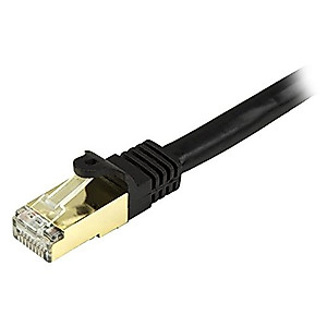 StarTech.com 6ft CAT6a Ethernet Cable - 10 Gigabit Shielded Snagless RJ45 100W PoE Patch Cord - 10GbE STP Network Cable w/Strain Relief - Black Fluke Tested/Wiring is UL Certified/TIA (C6ASPAT6BK)