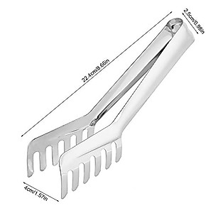 Spaghetti Tongs - Kitchen Pasta Tongs Stainless Steel Comb Shaped Tongs, Noodles Pasta Clip Kitchen Cooking Tool （8 inchs）
