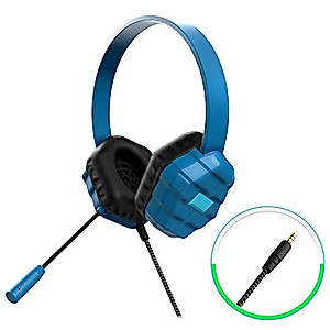 Gumdrop DropTech B1 Headset Over-Ear Headphones for Kids w/Boom Mic, 3.5 mm Chew Proof Cord for K-12, Students & Classroom (Drop Tested, Comfortable, Lightweight, Rugged, Easy Cleaning) - Blue