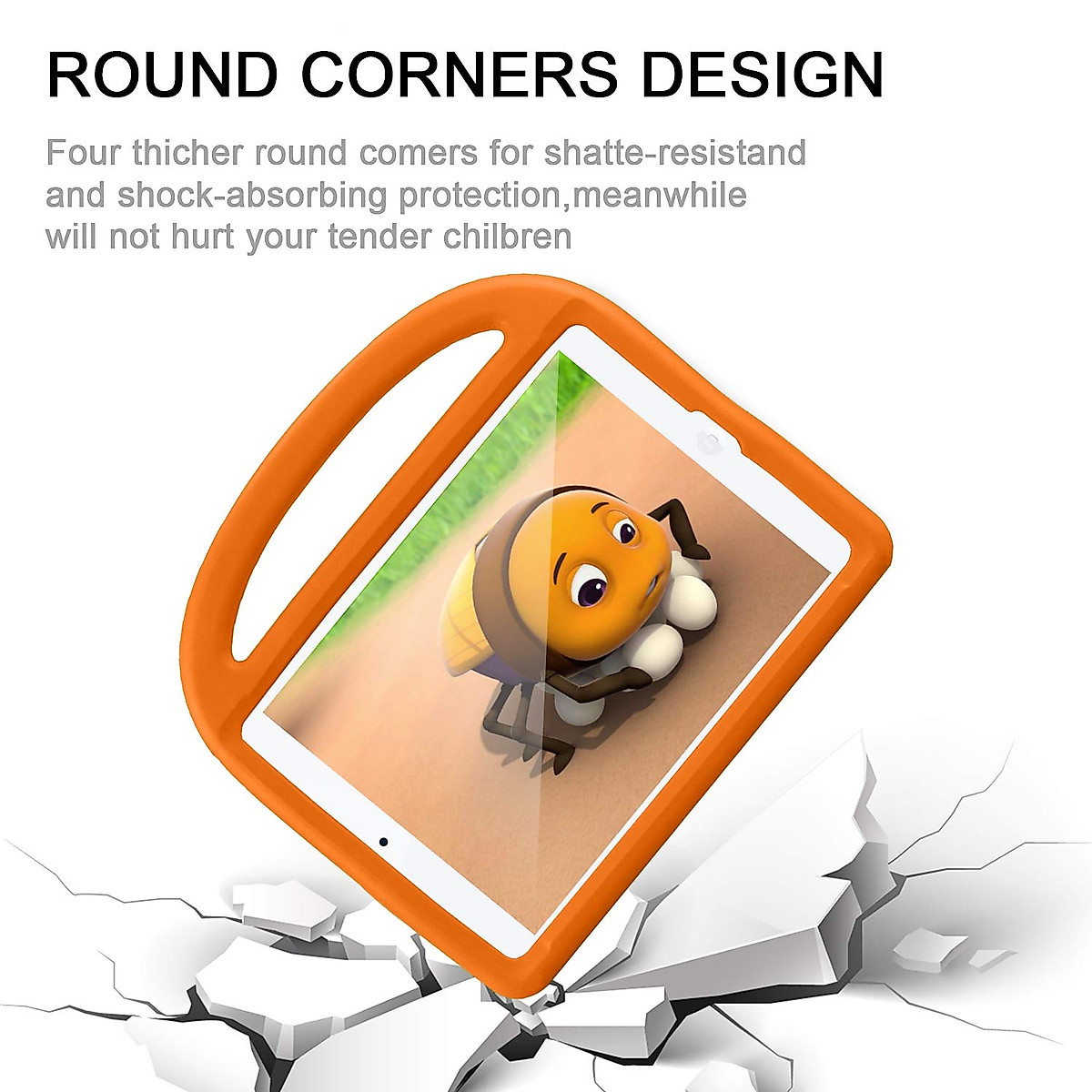 iPad 9th Generation Case for Kids, iPad 9th/8th/7th Generation Case 10.2 inch (2021/2020/2019),UUcovers Shockproof Handle Stand Lightweight Kids Boys Case for iPad 10.2 Inch 9th/8th/7th Gen, Orange