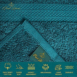 Pearl Linens Cotton Bath Sheet Pack of 2, Oversize Bath Towels Two Pack, Quick Dry, Absorbant, Super Soft Bath Sheet for Hotel, Spa | Teal Bath Sheet, Bath Towel 35 X 70 inches