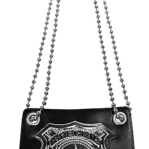 Joy Join Kids Police dress up Accessories Pretend Play Special Police Badge with Chain(Black)