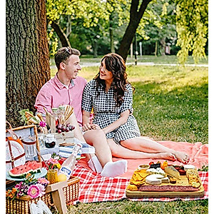 DESSINI Natural Bamboo Cheese Board and Cutlery Set, Wooden Charcuterie Meat Platter and Serving Tray with accessories, Unique gift for Birthday, Mother's Day, Father's Day, Anniversary, House Warming