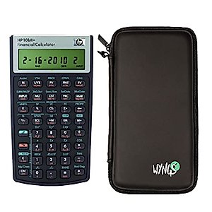 Hewlett Packard 10BII+ - 10B II Plus Financial Scientific Calculator + WYNGS Protective Case Black