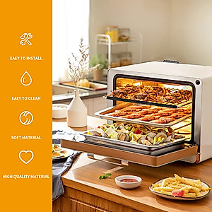 3pcs Silicone Oven Rack Shields - Oven Silicone Anti-Scalding Strips Against Burns and Scars - Arm Against Burns - 14 Inches Long (Black)