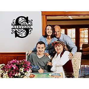 Personalized Family Name Sign, Personalized Metal Sign, Custom Metal Sign, Monogram Wall Decor, Personalized Last Name Sign, Split Letter Monogram Sign，housewarming gifts for new house