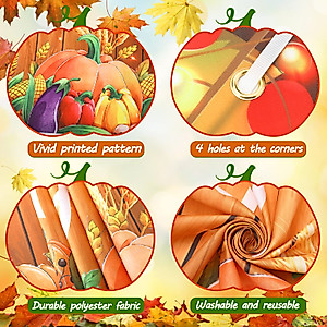 Happy Fall Party Decorations Banner, Happy Fall Y'all Banner Backdrop Thanksgiving Autumn Harvest Banner, Fall Maple Leaves Pumpkin Thanksgiving Day Autumn Party Banner for Home Outdoor Yard Decor