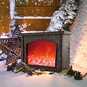 Fireplace Lights, IMAGE Fireplace Lantern LED Flame USB/Battery Powered, Flameless Fire Light for Home Decor, Christmas Ornaments