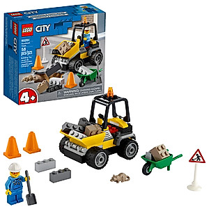 LEGO City Roadwork Truck 60284 Toy Building Kit; Cool Roadworks Construction Set for Kids, New 2021 (58 Pieces)