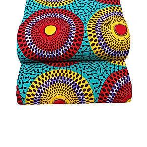 African Fabric 100% Cotton Fabric African Ankara Print Fabric 6 Yards One Piece 24FS1214