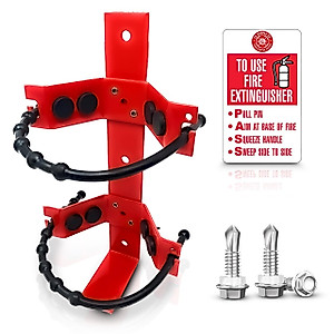 Fire Extinguisher Mounting Bracket Heavy Duty Wall Mount Bracket for 2.5 lb & 5 lb Fire Extinguishers - Mount in Your Car, Boat, or Off-Road Vehicle - Fits Most Popular Brands (Pack of 1)