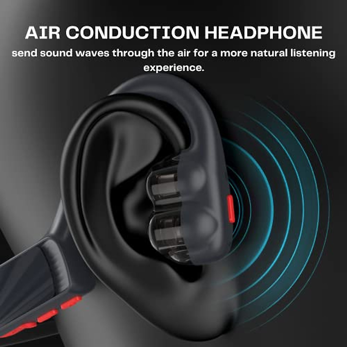 Open Ear Headphones Wireless Bluetooth, 4-Speakers Open Air Conduction Headsets,IPX6 Warterproof Conducting Earphones with Microphone,8 Hours Playtime for Cycling, Driving, Sports, Gym, Hiking White