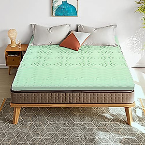 Giantex 3 Inch Mattress Topper, Mattress Pad for All-Night Comfy, 5-Zone Bed Topper, Pressure Relief Mattress, Dorm Foam Topper (Full)