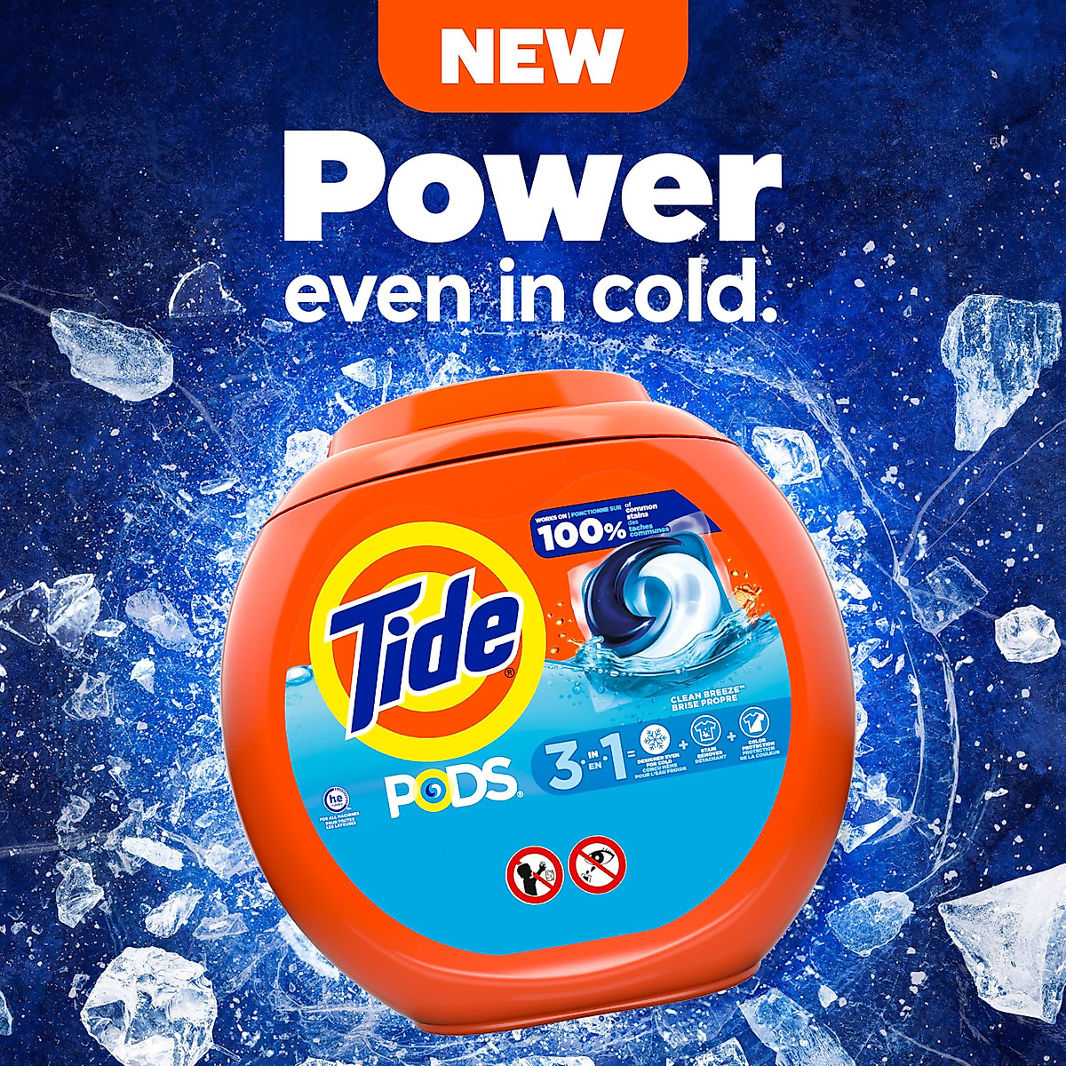 Tide PODS Laundry Detergent Soap Pacs, HE Compatible, 112 ct, Powerful 3-in-1 Clean, Clean Breeze