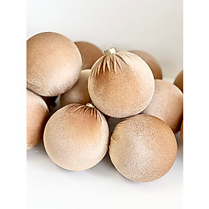 Peanut Brown Christmas Handmade Velvet Ornaments, Bulk Christmas Balls, Christmas Tree Bulbs, Christmas Decorations, Christmas Gift Idea, Set of 12